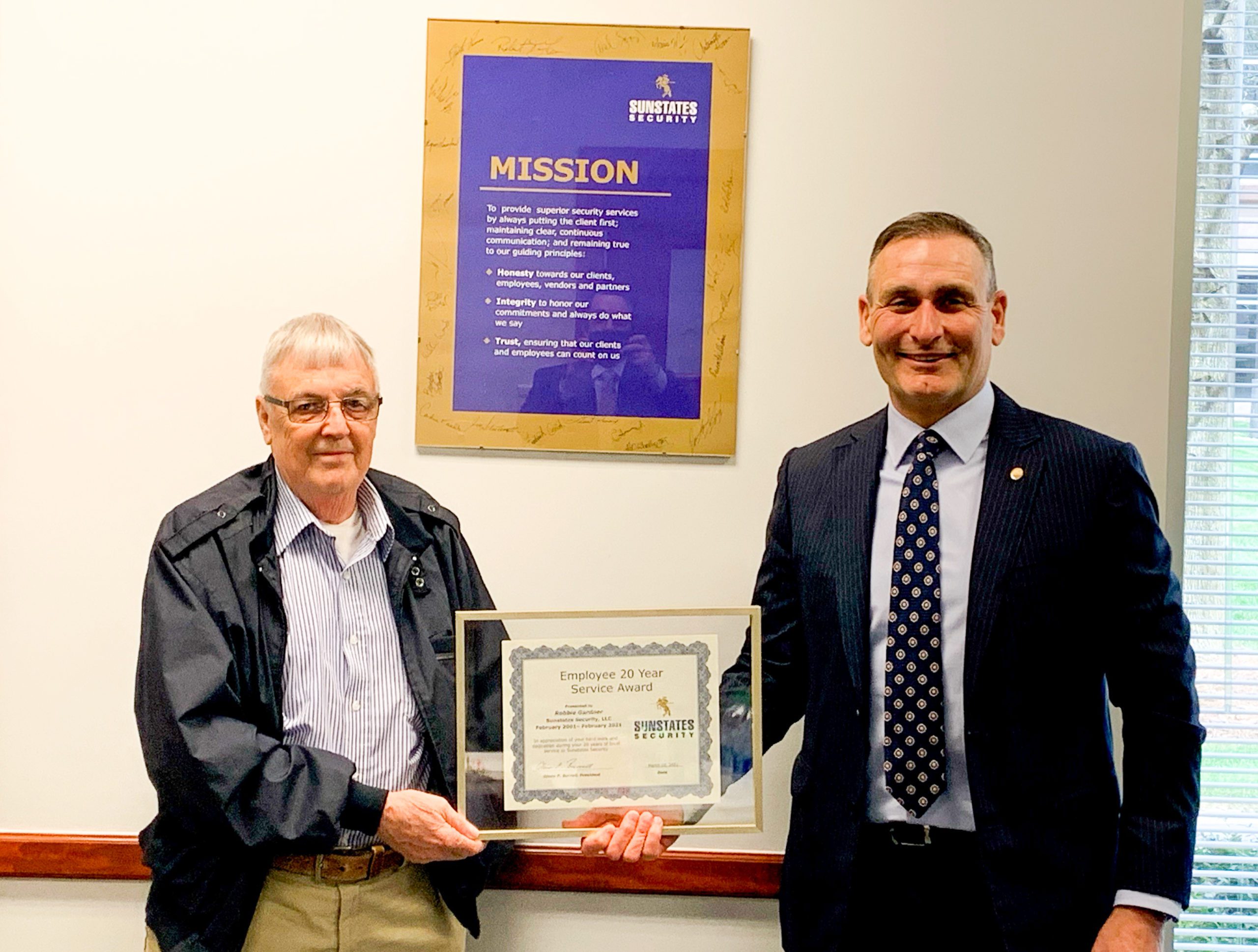 Robbie Gardner 20 Years at Sunstates - Sunstates Security